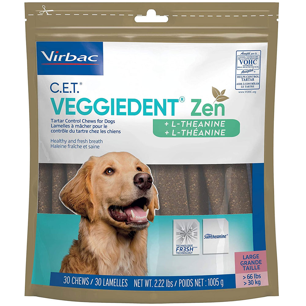 Virbac C.E.T. VeggieDent Zen Dental Chews for Large Dogs, over 66 lbs ...