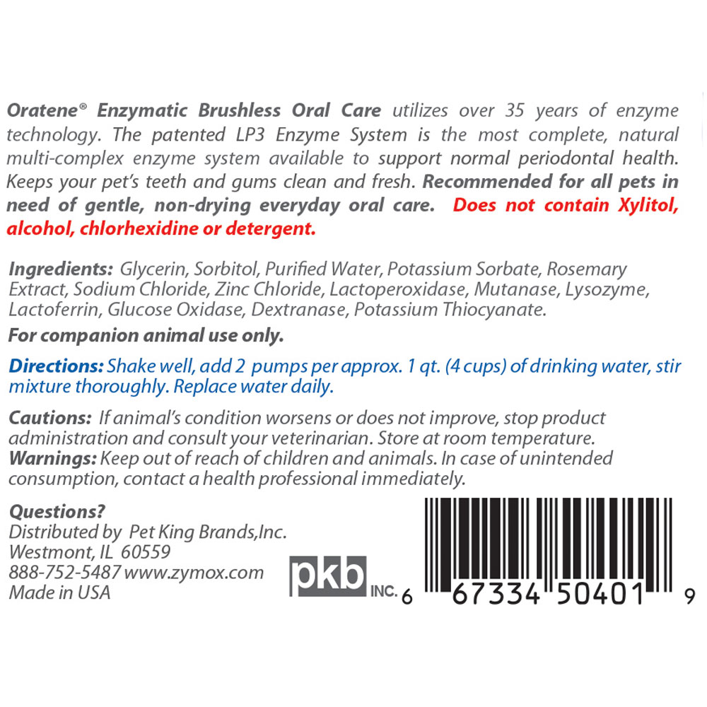 Zymox Oratene Drinking Water Additives (4 oz.) | EntirelyPets