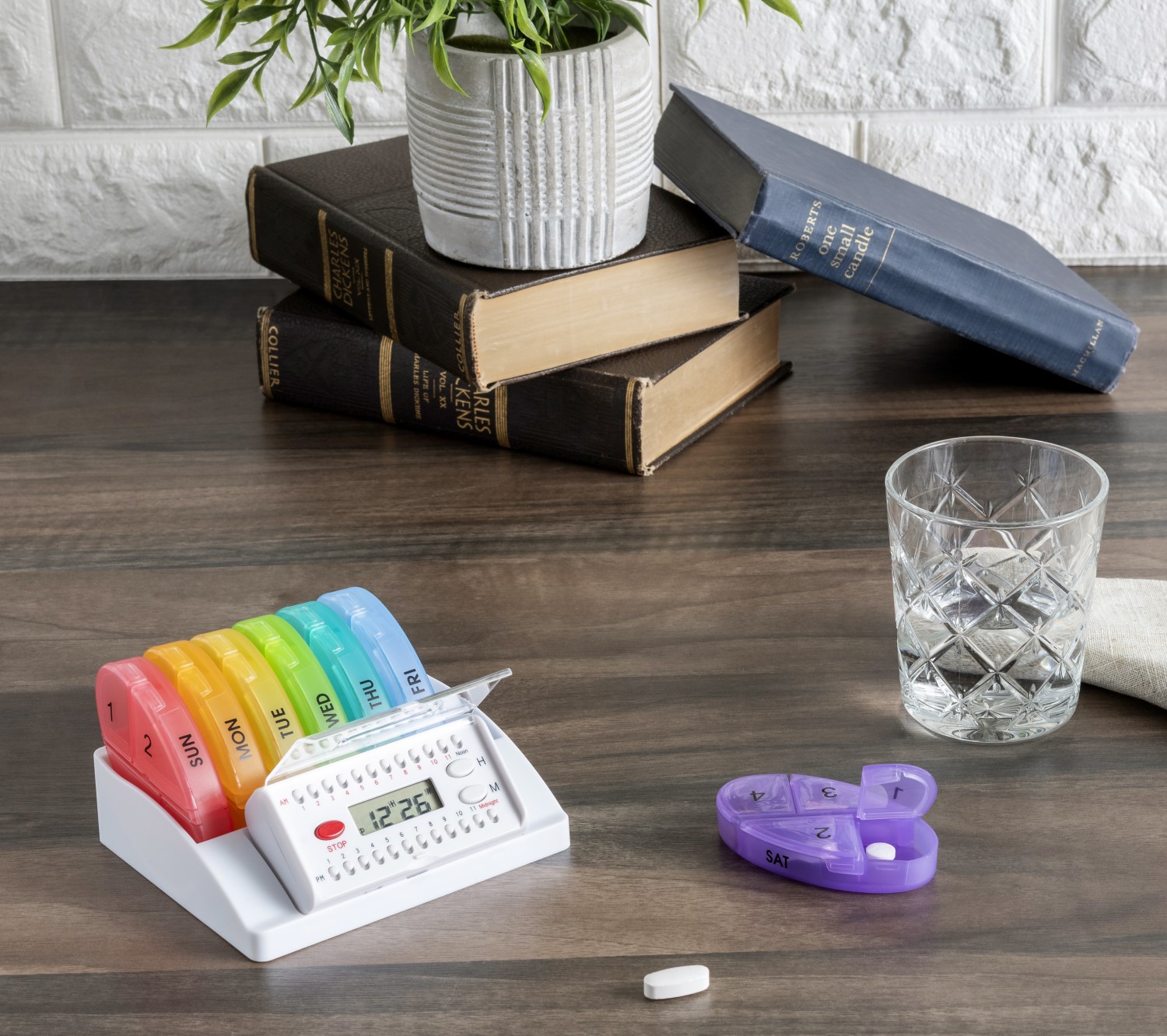 Pill Organizer with Reminder 7 Day x 4 Compartments per Day