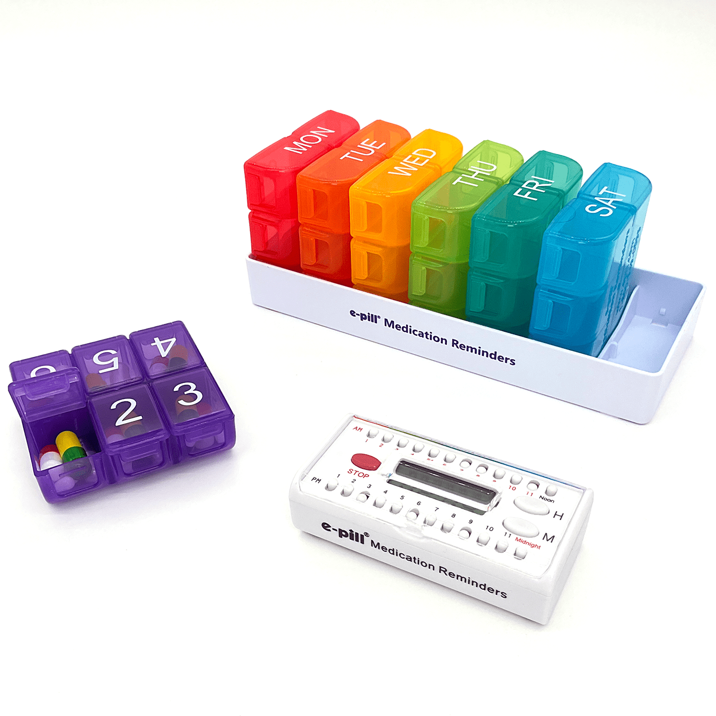Pillbox Organizer with Reminder 7 Day x 6 Compartments per Day
