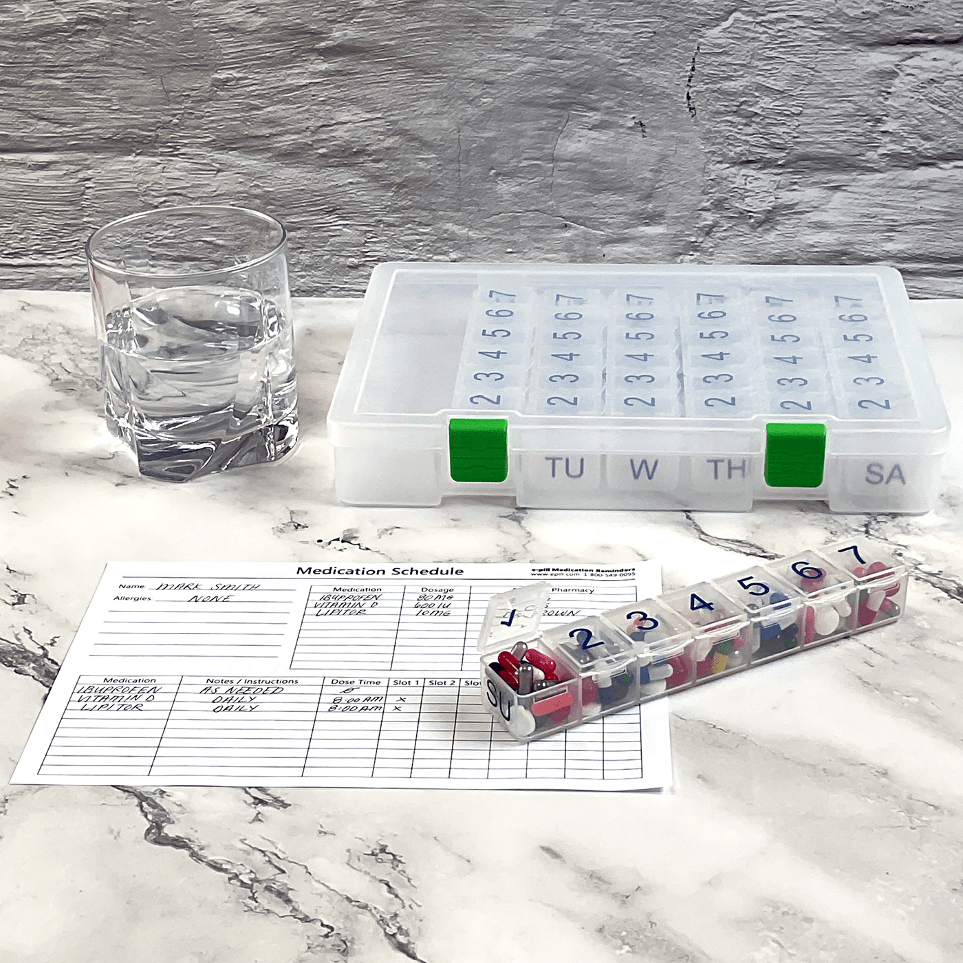 7 Times a Day x 7 Day Clear Pillbox Organizer