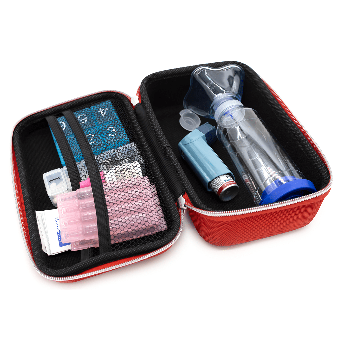 PuffMinder Large MedReady Secure Asthma Inhaler and Peak Flow Meter Case