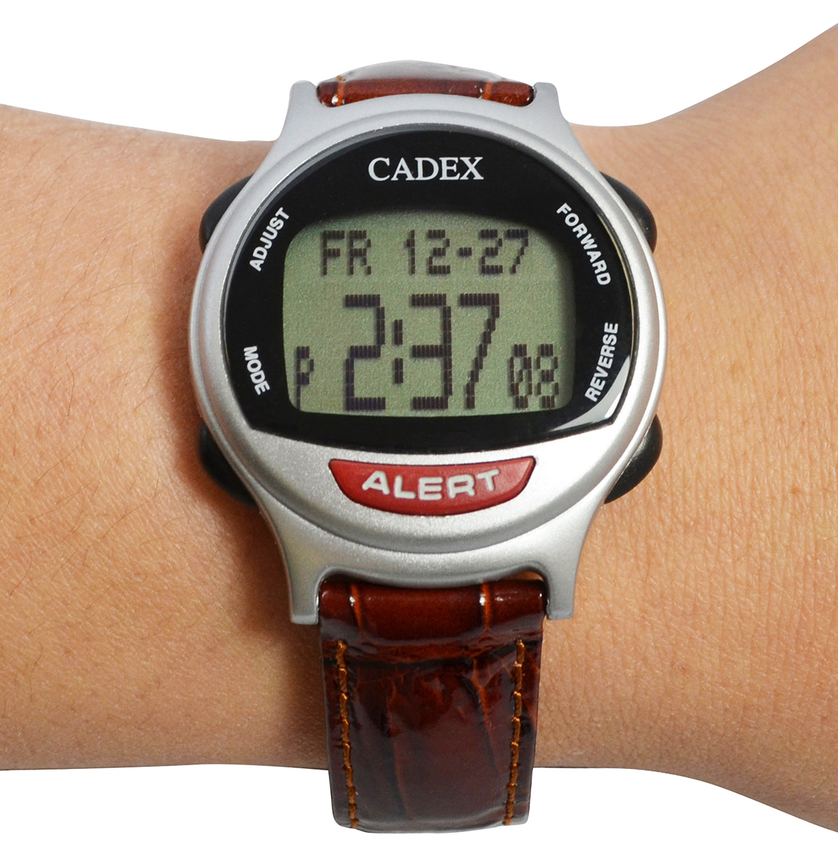 e-pill CADEX 12 Alarm Watch with Leather Band