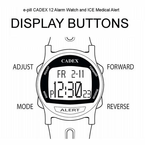 e-pill CADEX 12 Alarm Watch with Leather Band