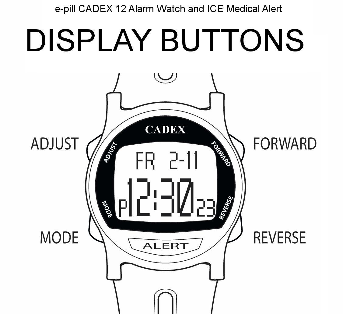 e-pill CADEX 12 Alarm Watch with Leather Band