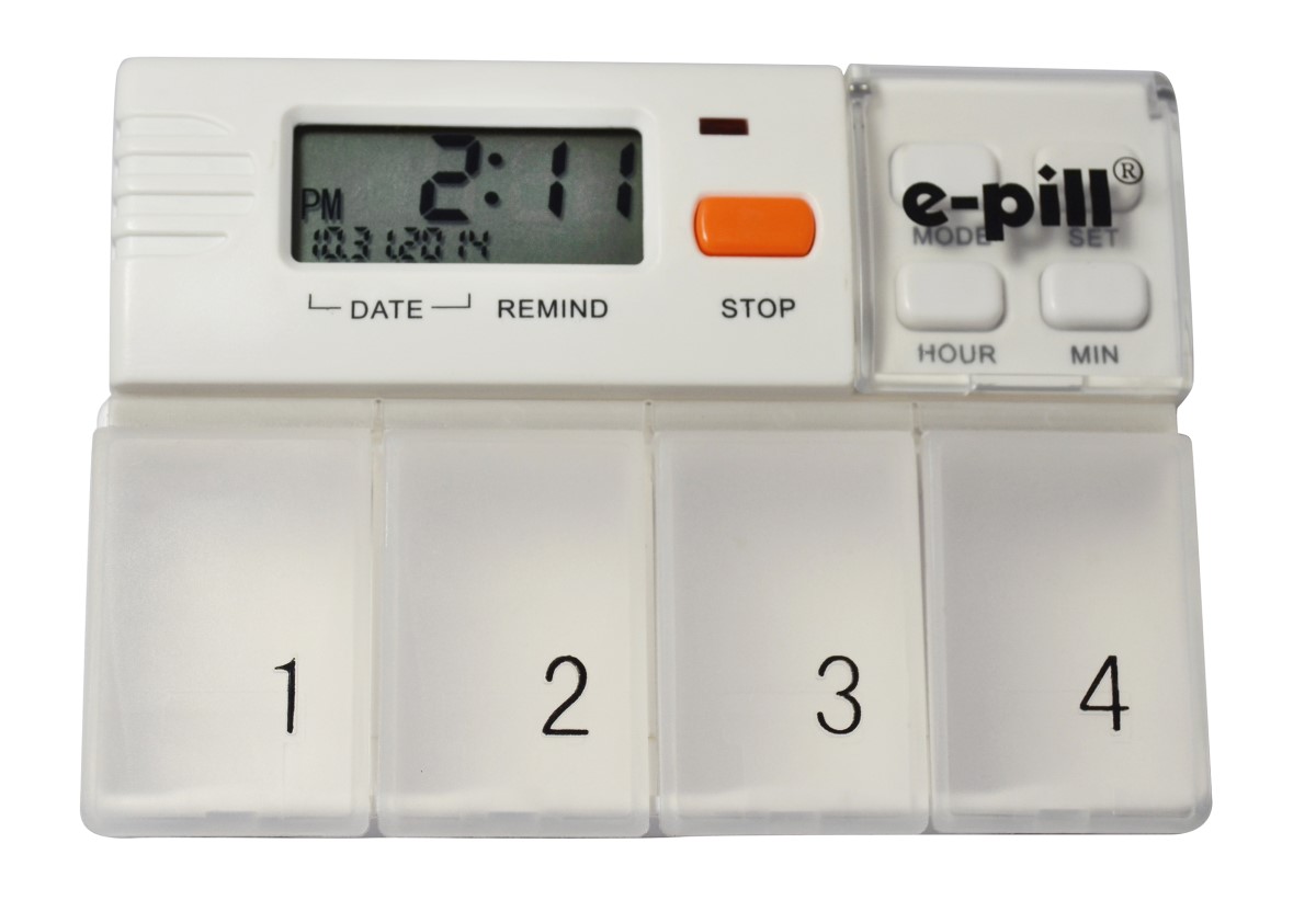 MedGlider Daily Reminder 4 Compartment Pillbox