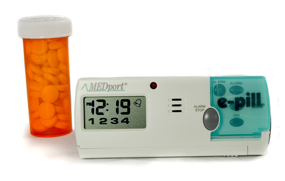 e-pill | MedGlider Daily Pillbox | Timer w/ Talking Reminder