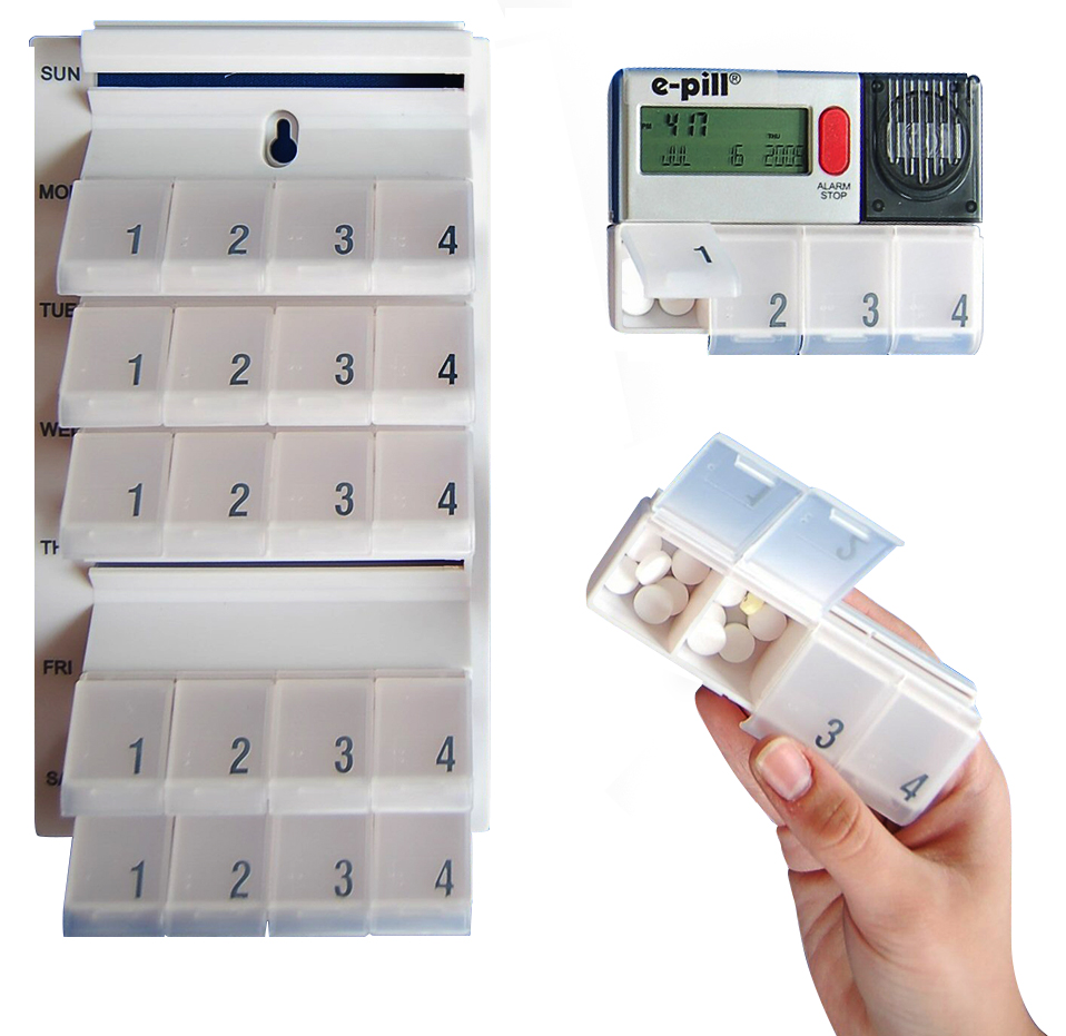 e-pill Weekly Pillbox System with Talking Timer