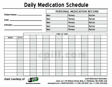 Free Daily Medication Chart To Print