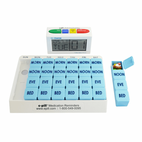 Large Pill Organizer and Talking Reminder 7 Day x 4 Compartments per Day