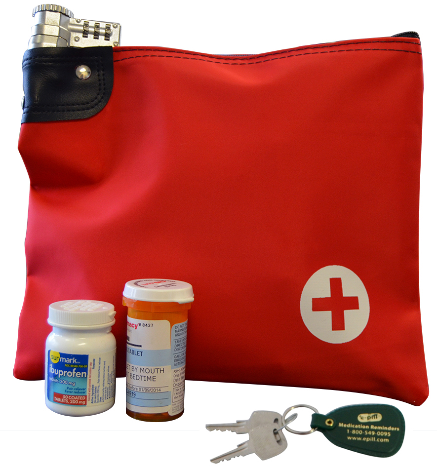 Prescription Medicine Bag with Keyed Lock