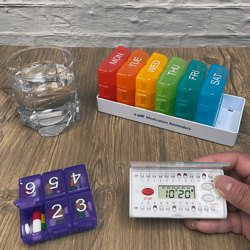 Pillbox Organizer with Reminder 7 Day x 6 Compartments per Day