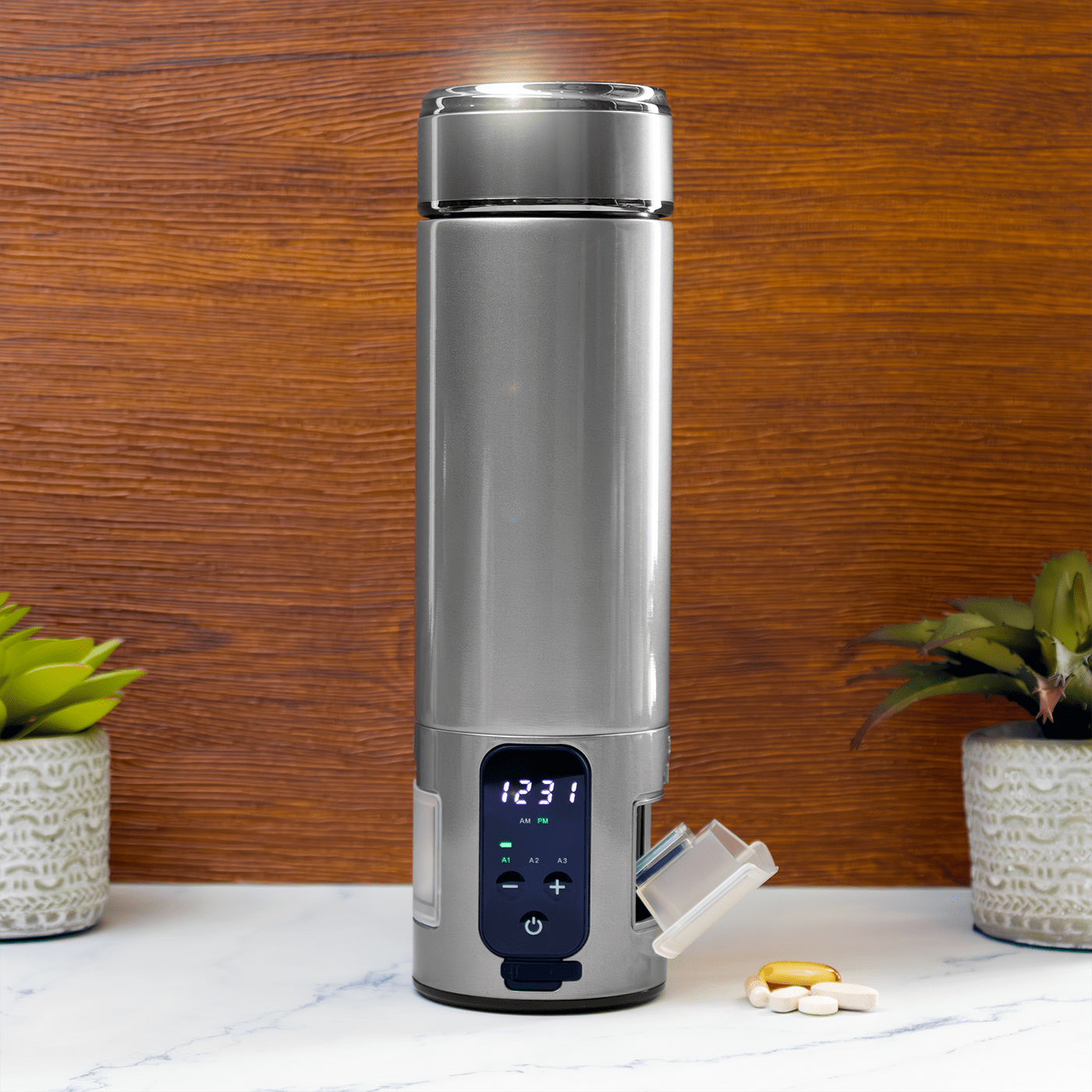 Smart Stainless Steel Water Bottle and Medicine Reminder