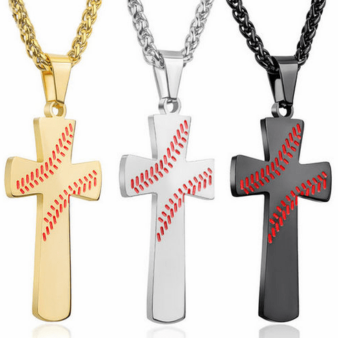 Baseball Cross Necklace - Gold LESS THAN 10 LEFT!