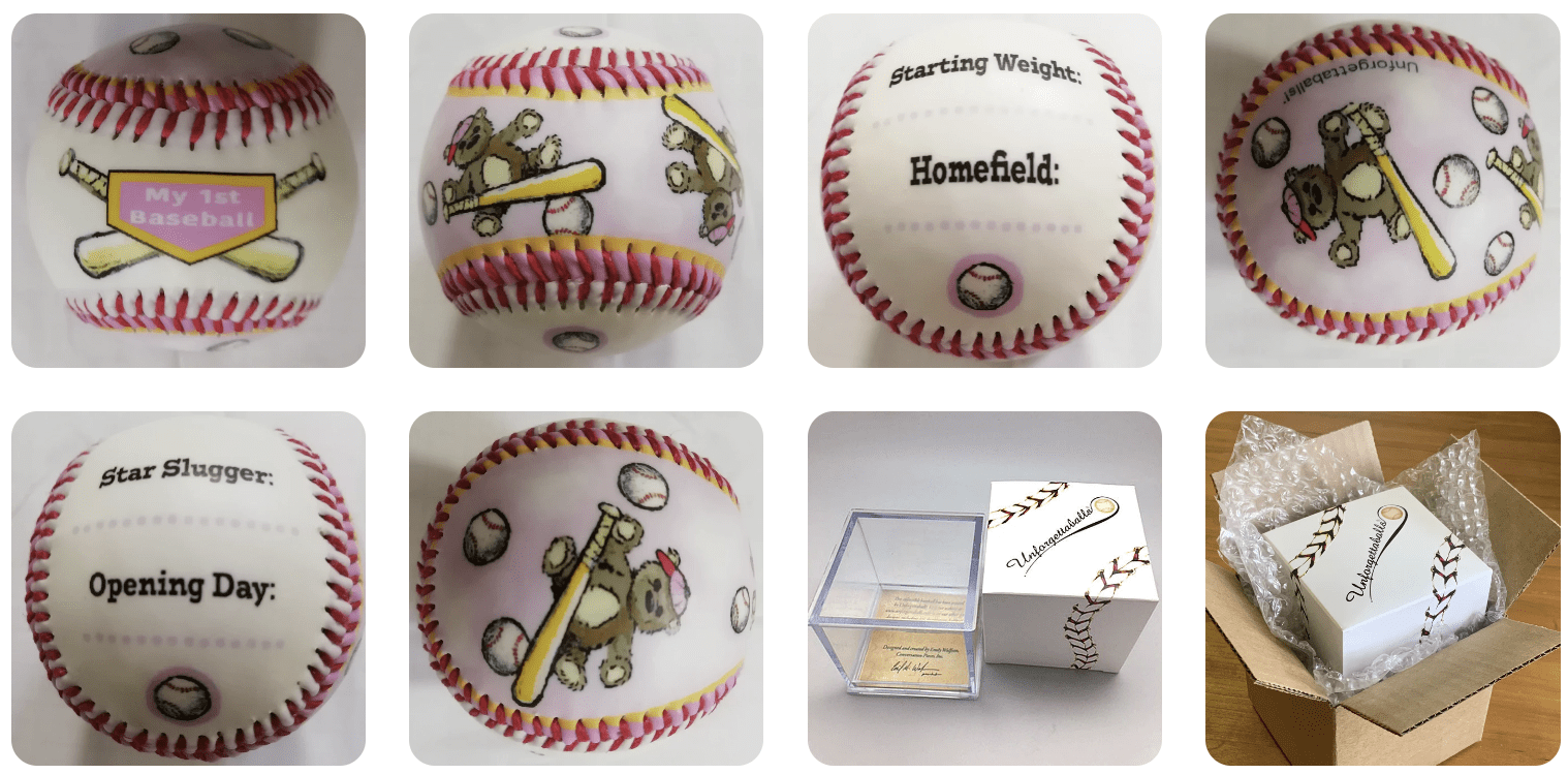 Light Pink Baby Girl My First Baseball ONLY 5 LEFT!
