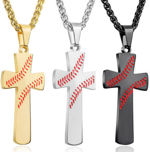 Baseball Cross Necklace - Gold LESS THAN 10 LEFT!