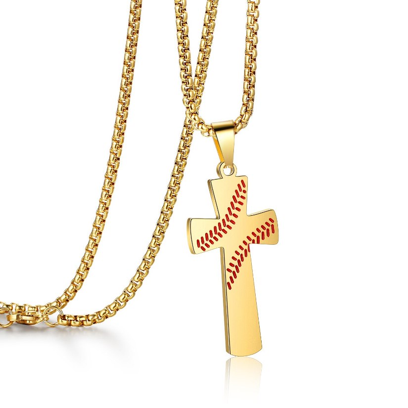 Baseball Cross Necklace - Gold LESS THAN 10 LEFT!