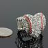 Baseball Crystal Heart Stretchy Ring