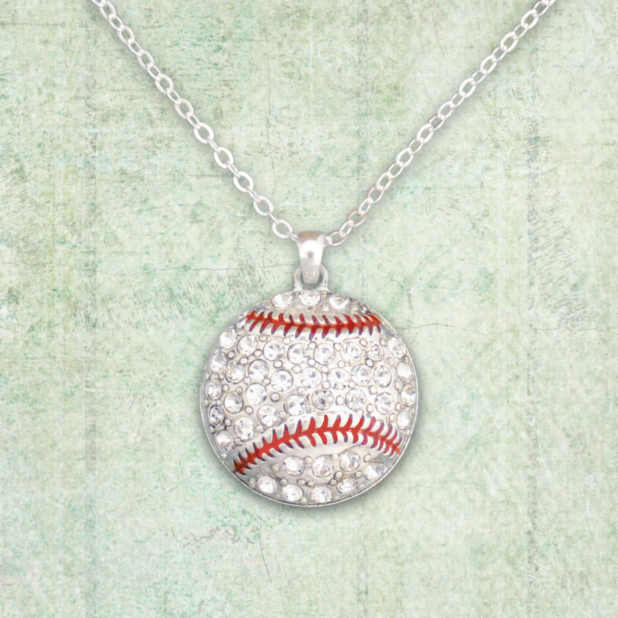 Baseball Crystal Stone Necklace
