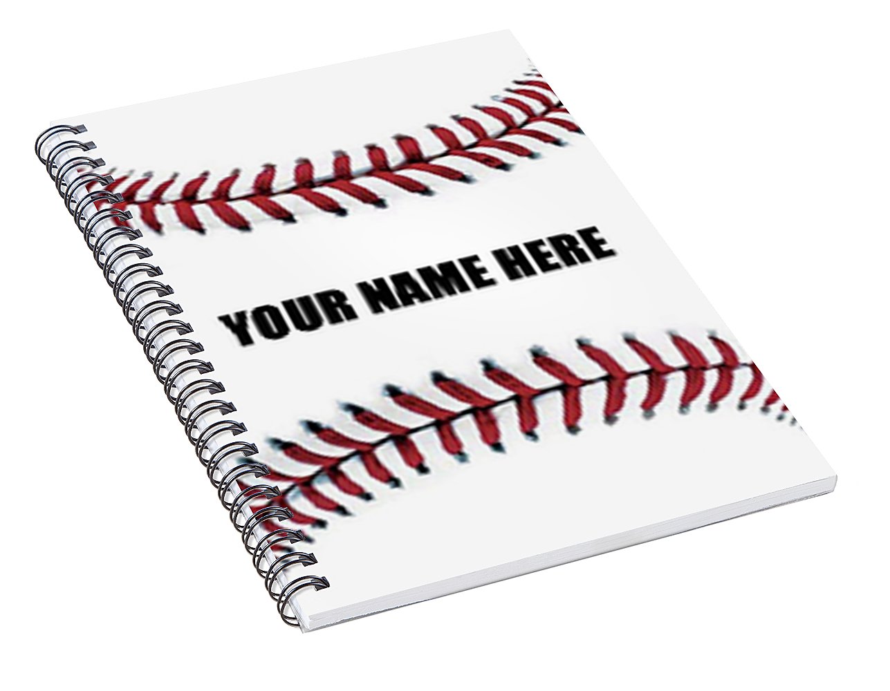 Personalized White Baseball Spiral Notebook