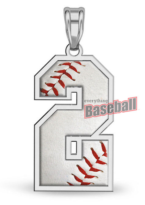 1-Digit Baseball Number Pendant GOLD or SILVER