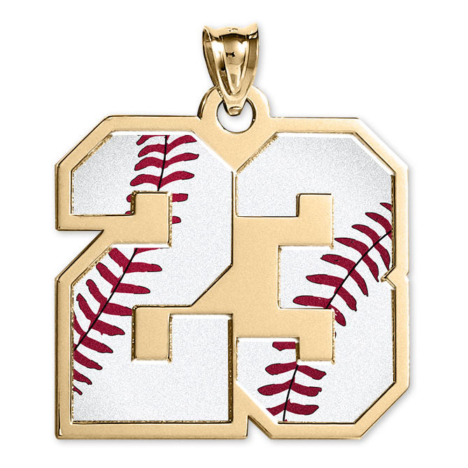 2-Digit Baseball Number Pendant GOLD or SILVER