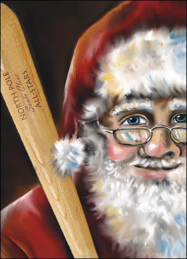 Personalized Baseball Santa Claus Christmas Cards