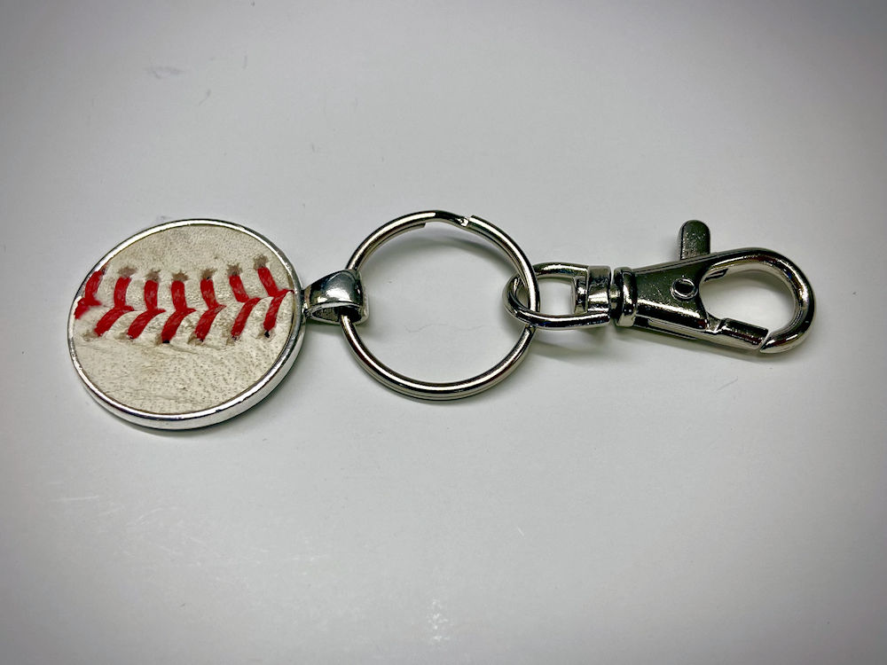 Baseball Seam Silver Key Chain