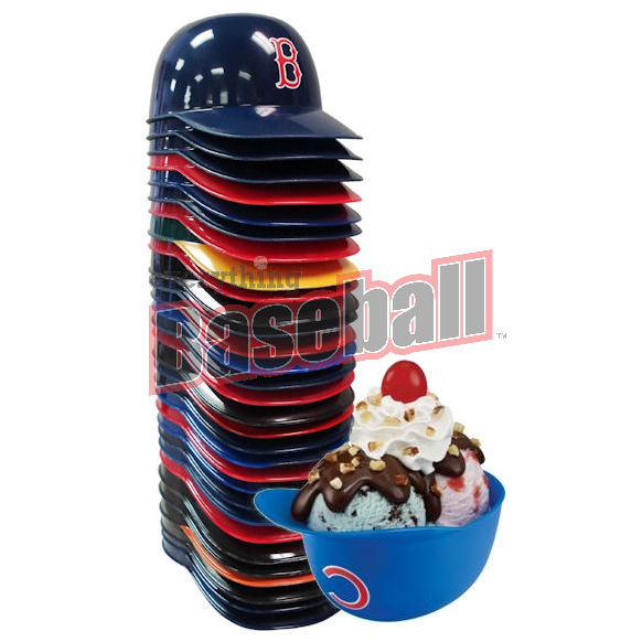 Case of 600 Baseball Team 8oz Ice Cream Sundae Helmet Snack Bowls