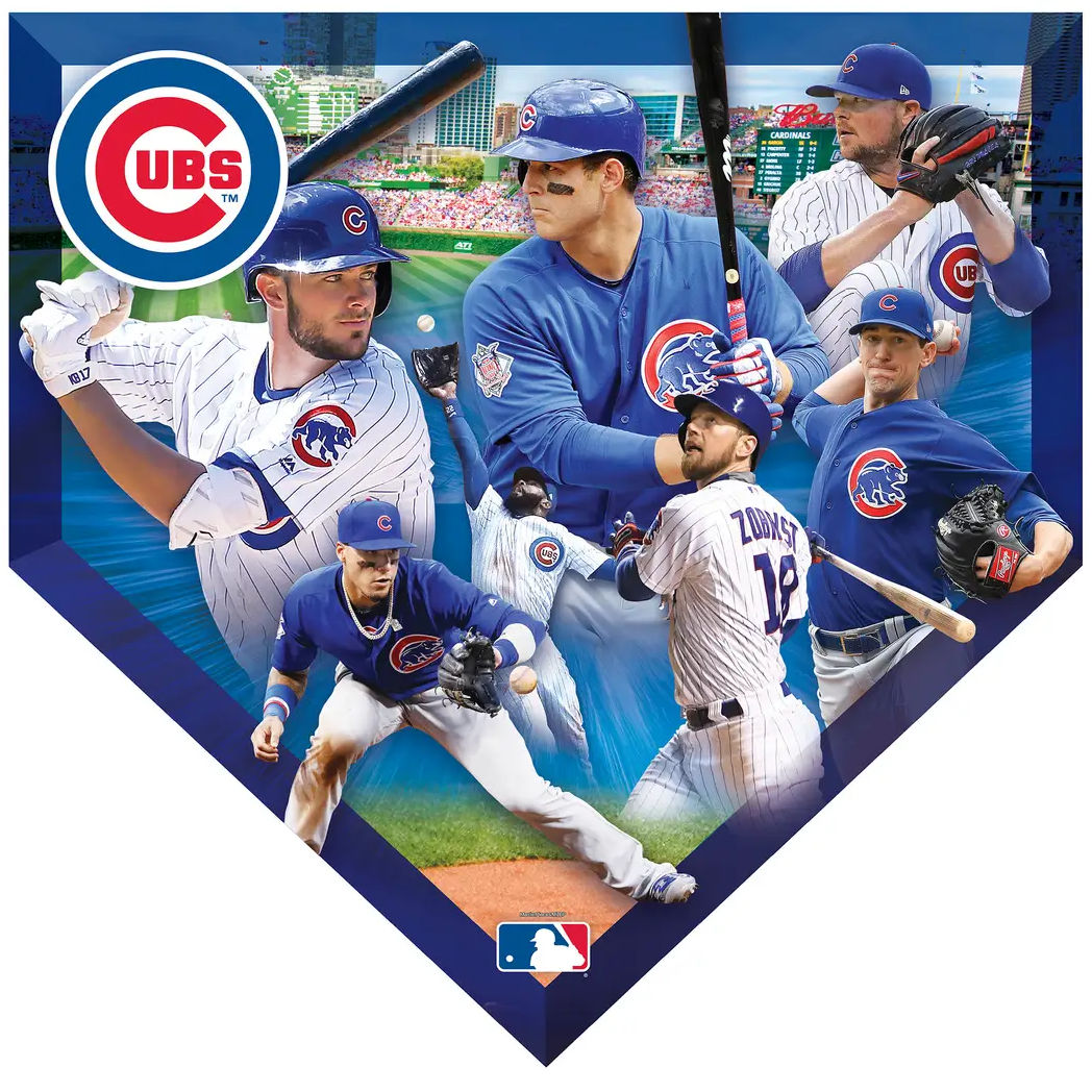 Chicago Cubs Players Home Plate Shaped 500 Piece Baseball Puzzle LESS ...