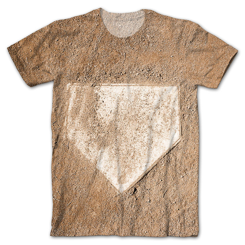 Dirty Home Plate Sublimated Baseball T-Shirt Youth Med to Adult 2X