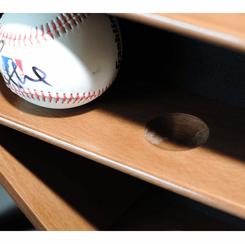 Home Plate Shaped Baseball Display Case Locking Cabinet Holders Rack w ...