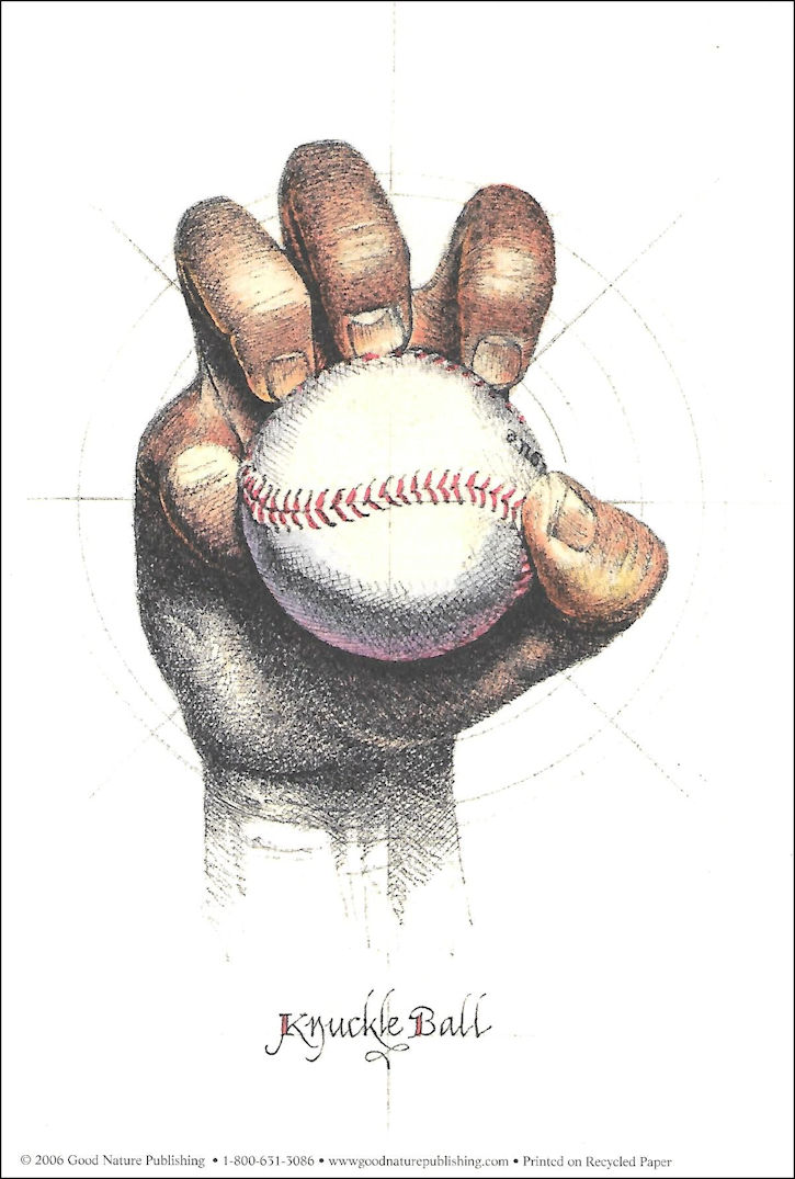"Knuckle Ball" Baseball 6x9 Print