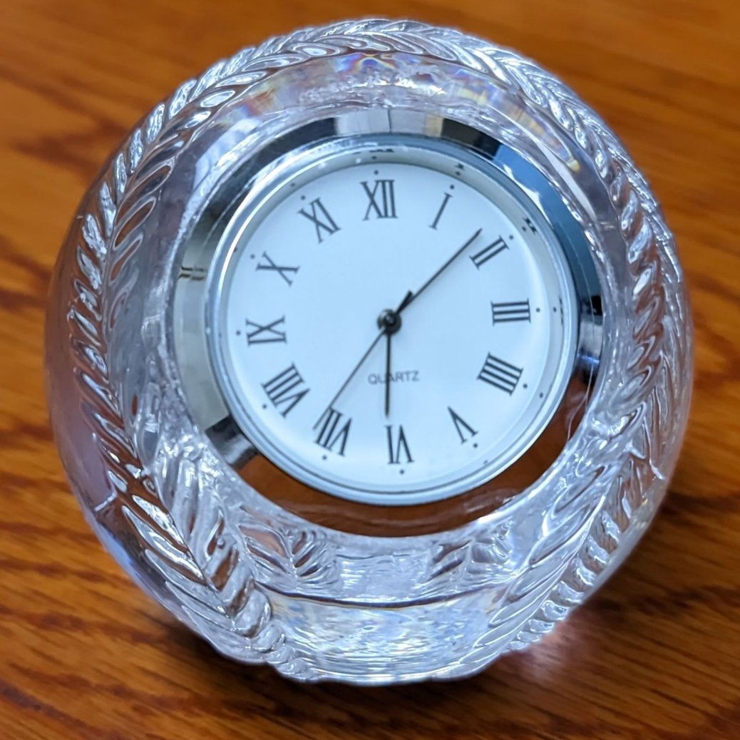 Lead Crystal Baseball Clock