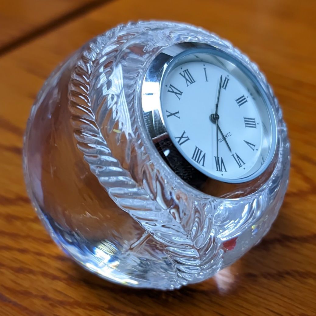 Lead Crystal Baseball Clock