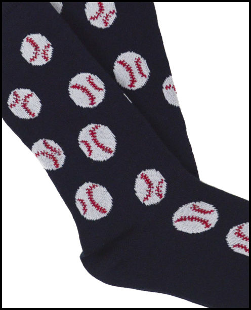 Men's Navy Blue Baseball Dress Socks