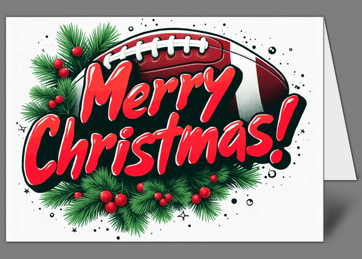 Personalized Merry Football Christmas Cards