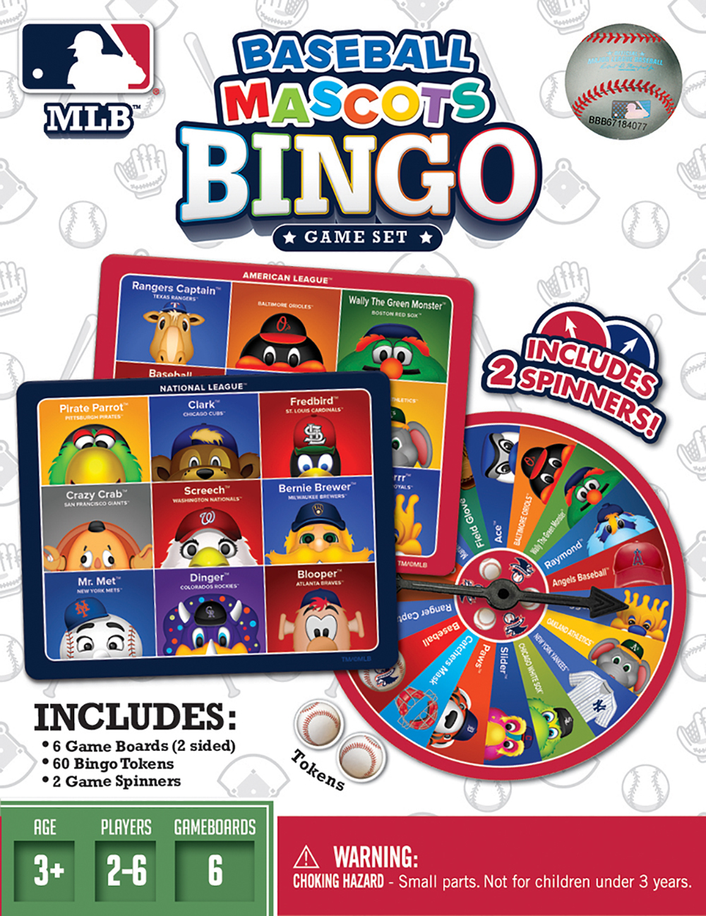 MLB League Baseball Mascots Bingo Game Set