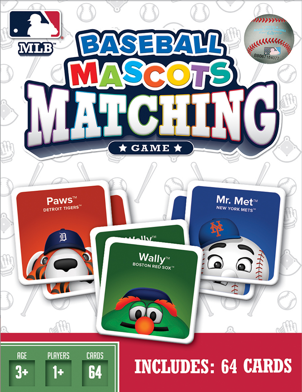 MLB League Baseball Mascots Matching Game Set