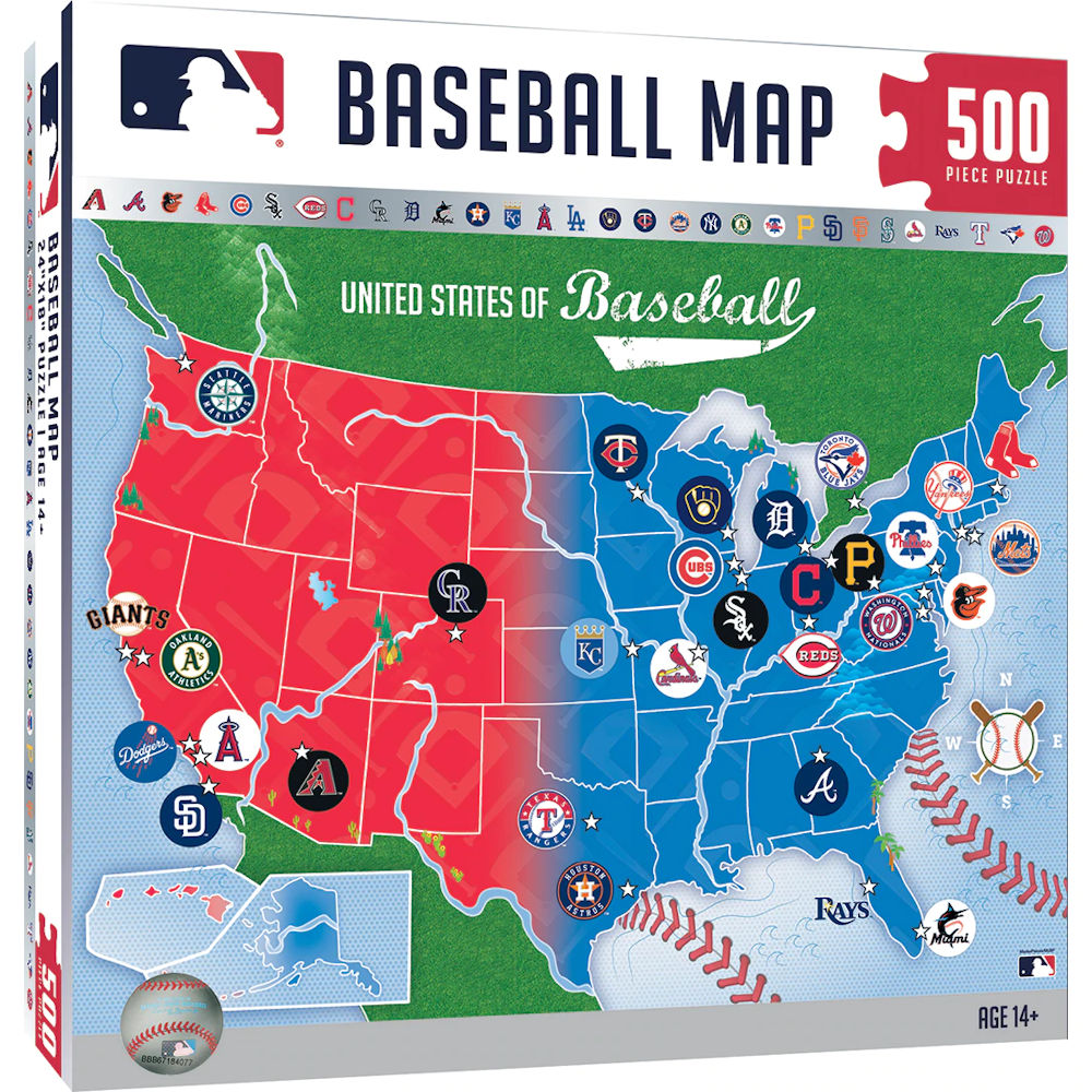 MLB USA Baseball Map 500 Piece Jigsaw Puzzle