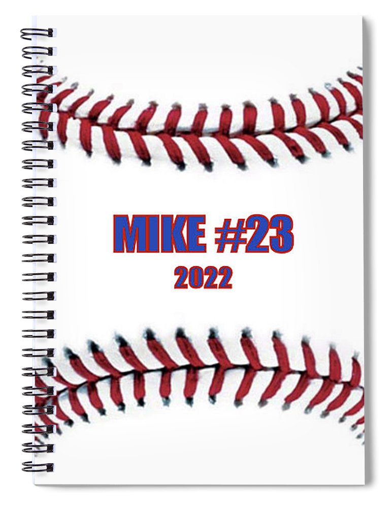 Personalized White Baseball Spiral Notebook