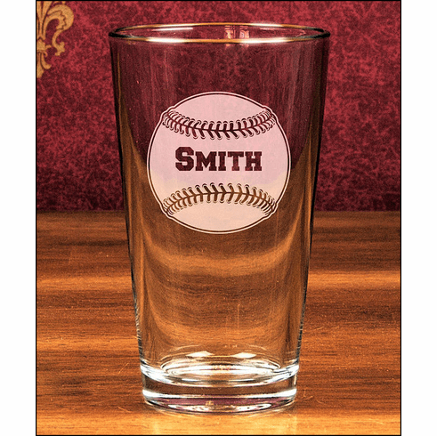 Personalized Baseball 16oz Etched Pint Glass 4 DESIGNS!