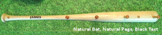 Personalized Baseball Bat 4-Peg Hat Racks