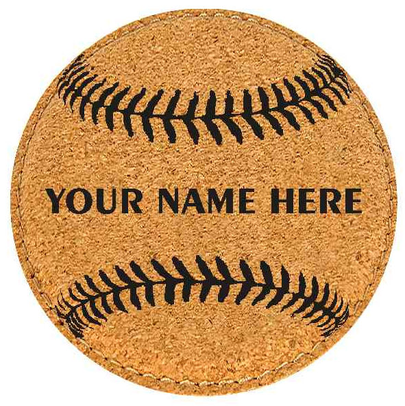 Personalized Baseball Coaster Set 12 COLOR OPTIONS!