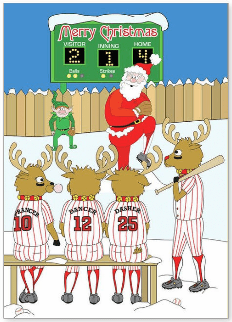Baseball Christmas and Holiday Cards
