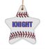 Personalized Baseball Star Shaped Wooden Christmas Ornament