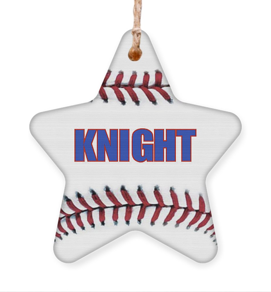 Personalized Baseball Star Shaped Wooden Christmas Ornament