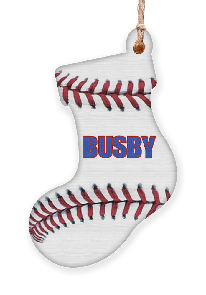 Personalized Baseball Stocking Shaped Wooden Christmas Ornament