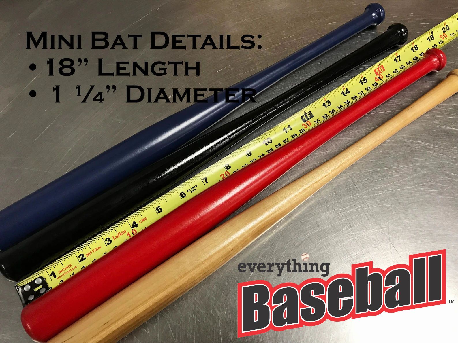 Personalized Wooden 18" Mini Baseball Bats 5 COLOR OPTIONS!