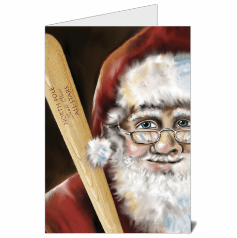 Personalized Santa Claus with Baseball Bat Christmas Cards